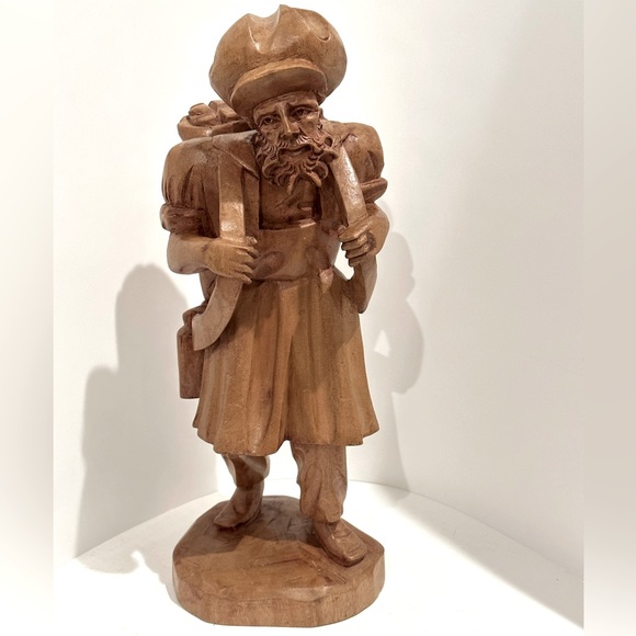 Art | Vintage Large Hand Carved Wooden Carved Wood 3 Dimensional Man ...